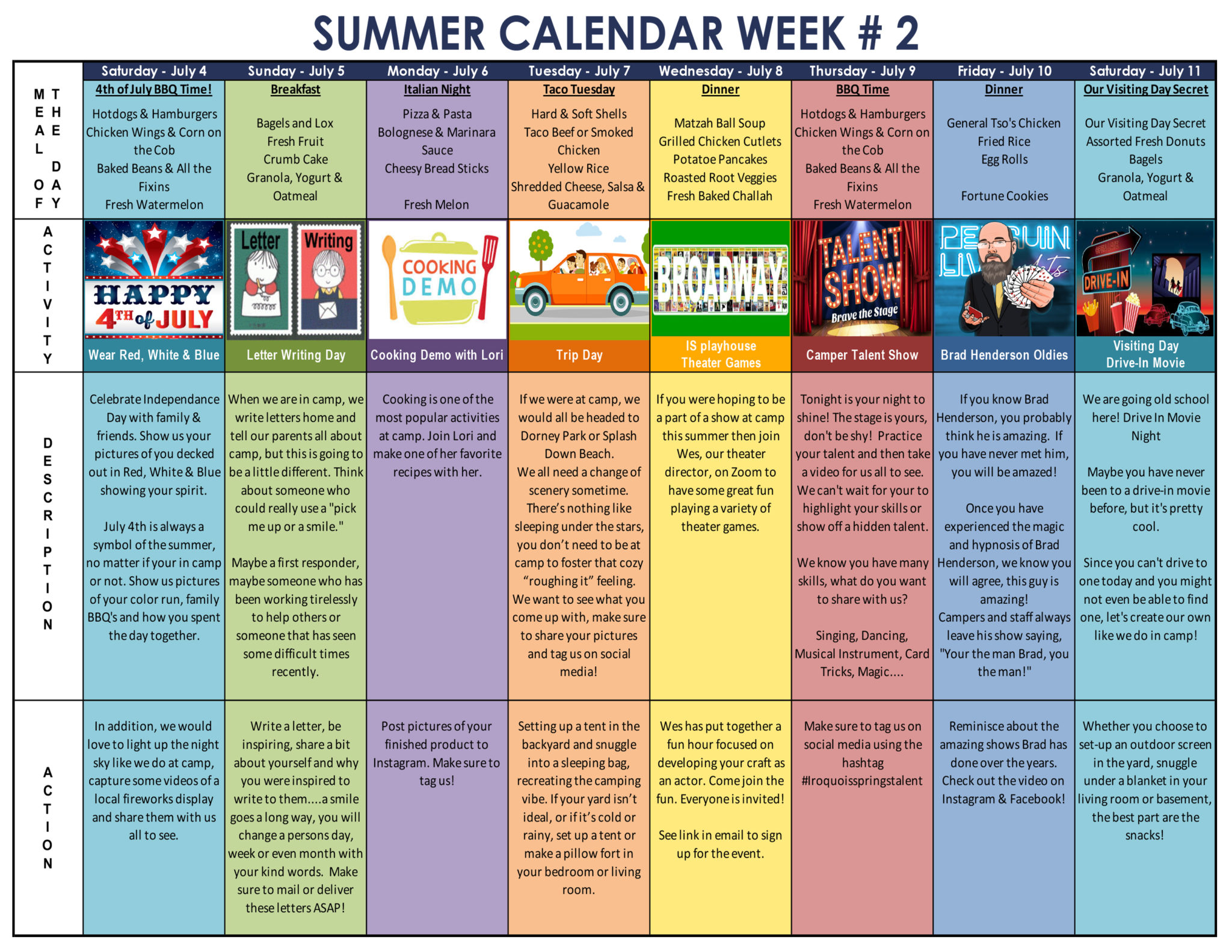 2020 Calendar of Events | Iroquois Springs